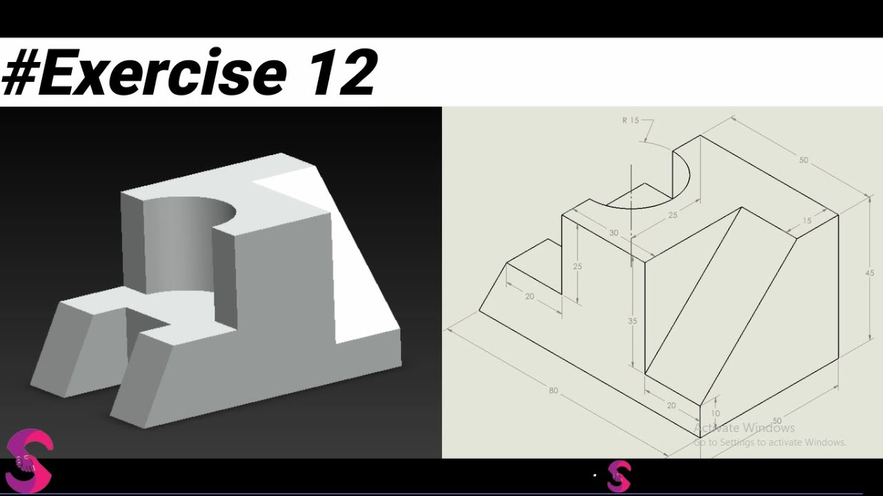 Solidworks Tutorial Exercise 12 | Solidworks Beginner - YouTube