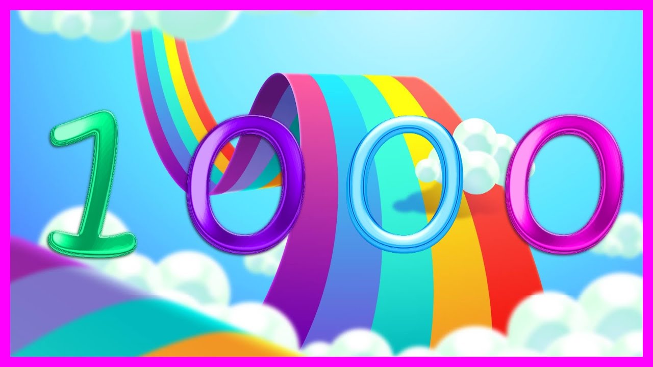 Numbers 1 to 1000 | Números de 1 a 1000 fontes coloridas | 1000 seconds ...