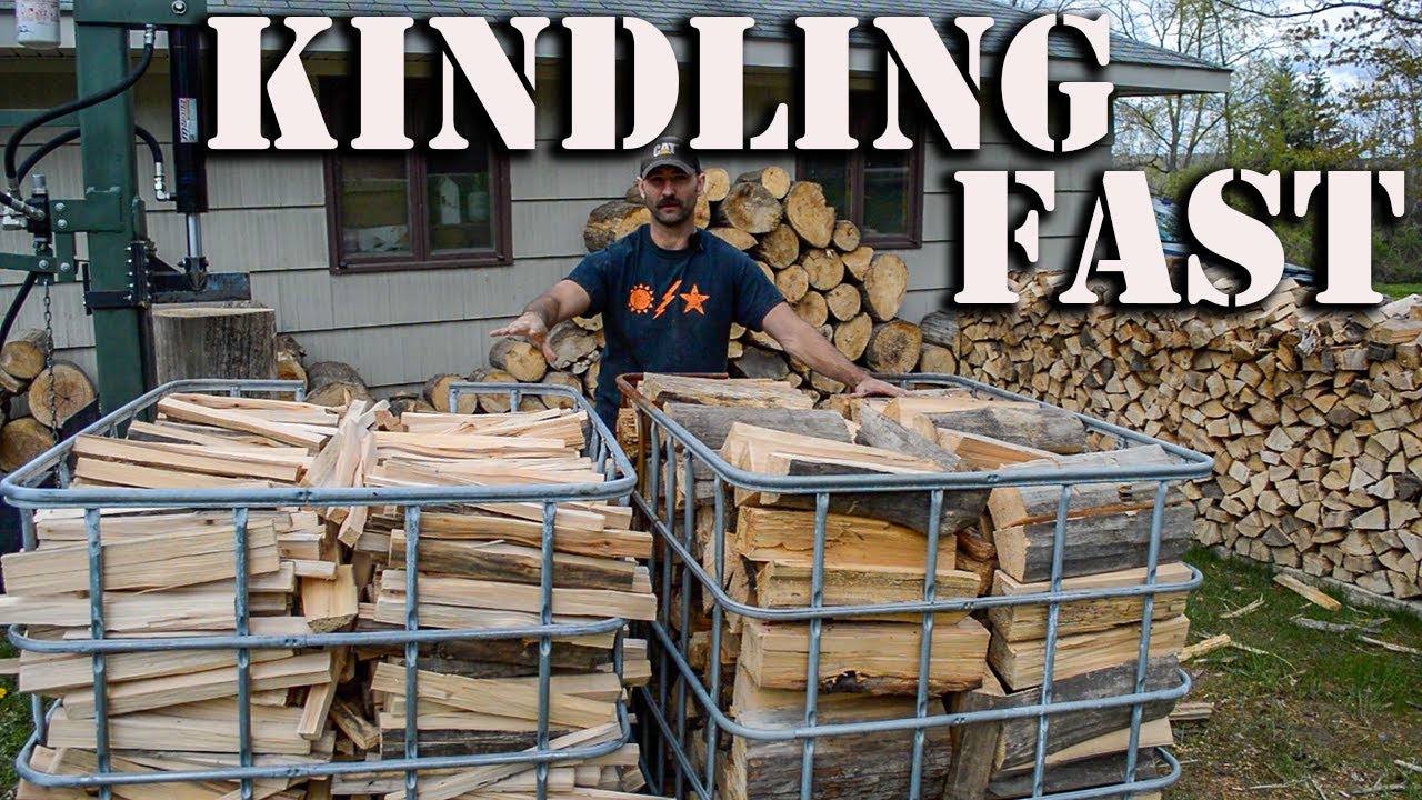 The Fastest Way To Make Kindling - A Vertical Log Splitter - YouTube