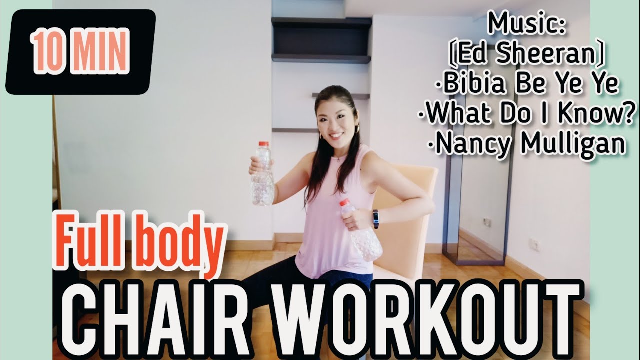 10 Min Full Body Chair Workout | Ed Sheeran | Easy Home Workout | 10分間の ...