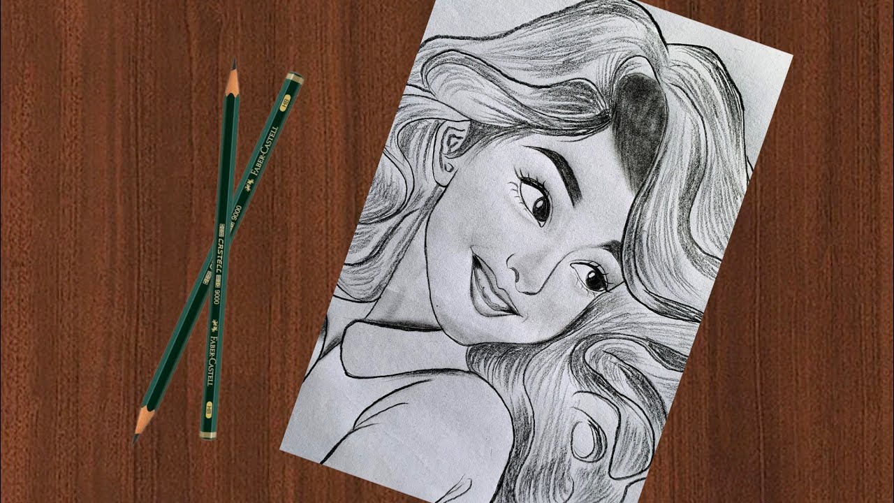 Girl face portrait | Face drwaing tutorial step by step - YouTube