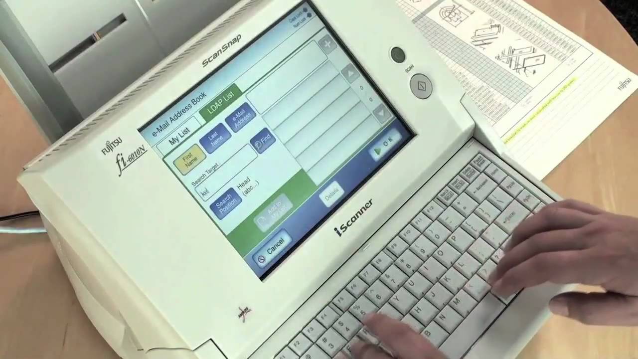 Scanning to e-mail with a network scanner - YouTube