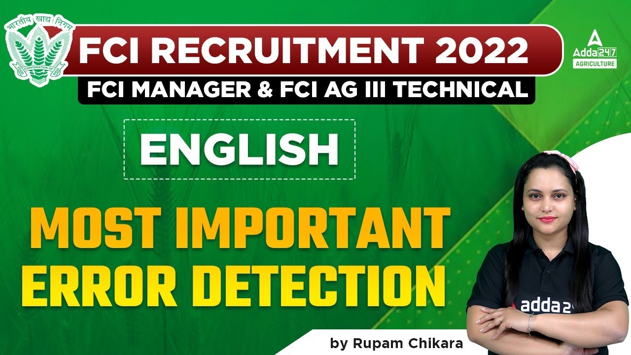 FCI Manager & FCI AG 3 Technical | English by Rupam | MOST IMPORTANT ERROR DETECTION - YouTube