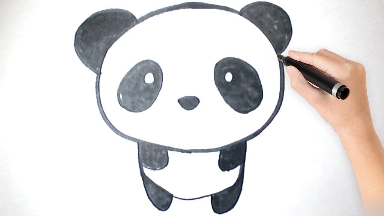 Como dibujar a un Panda kawai paso a paso - YouTube
