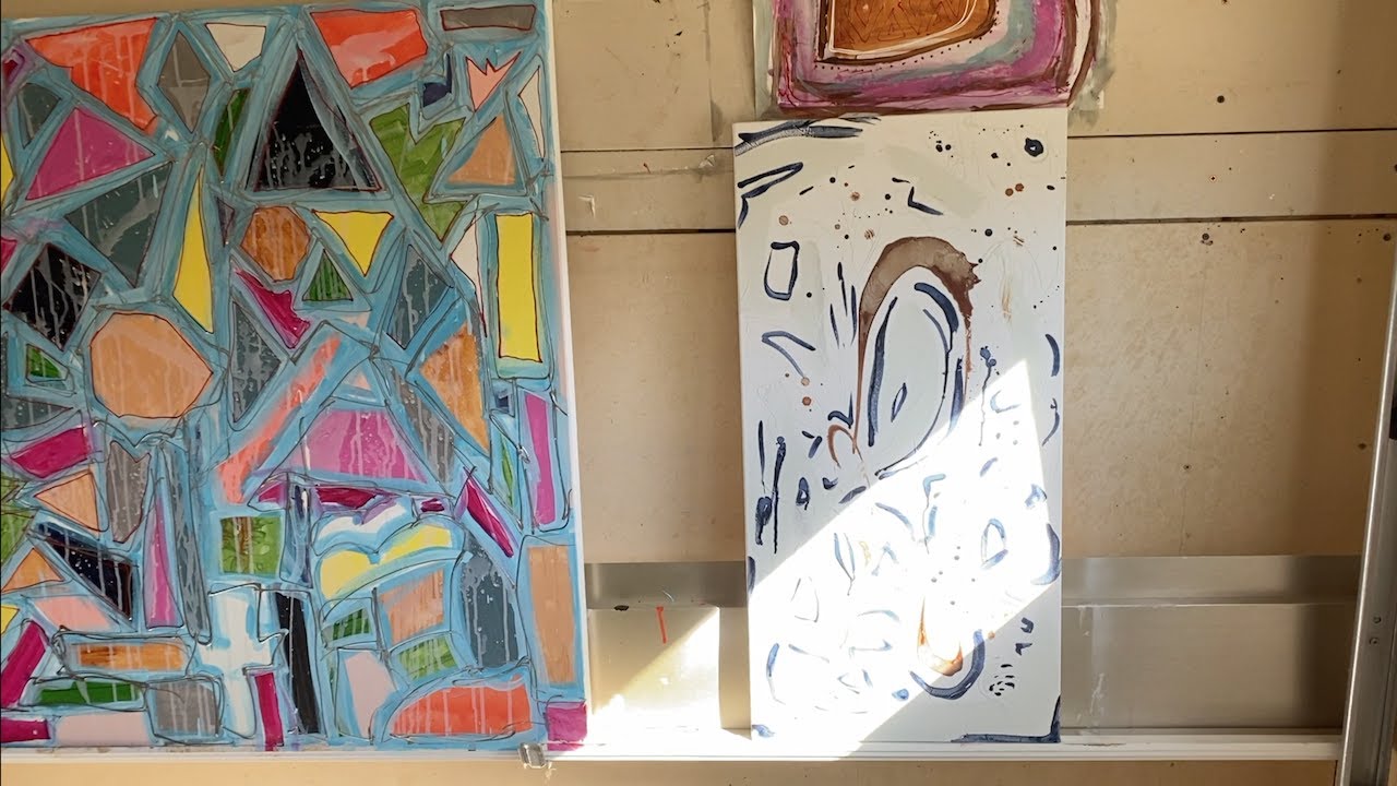 home art studio tour | paintings in process tour | a work in progress ...