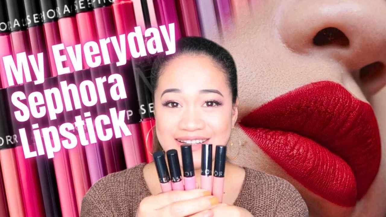 MY SEPHORA LIQUID LIPSTICK BEST SELLING NATURAL COLORS - YouTube