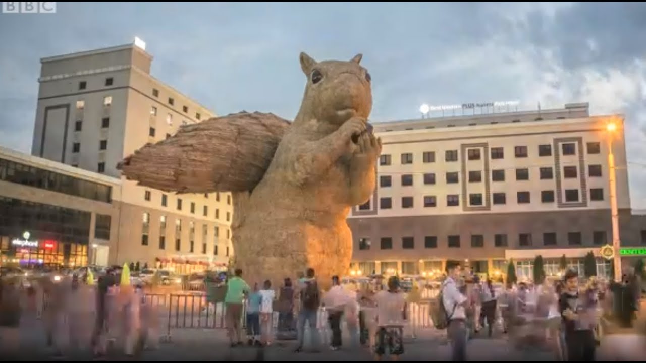 40ft Straw Squirrel timelapse - Almaty, Khazakstan - YouTube