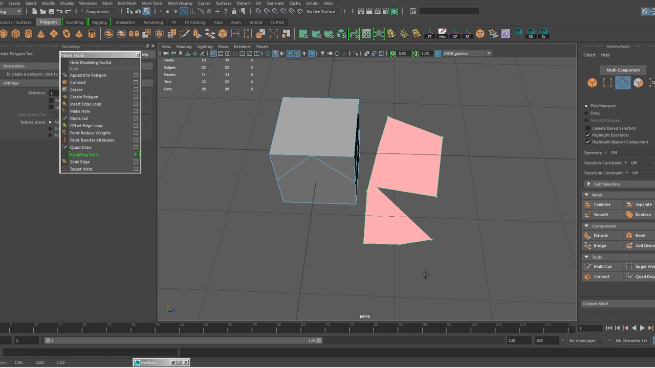 Modelado en Maya 04 - Menú Mesh Tool - YouTube