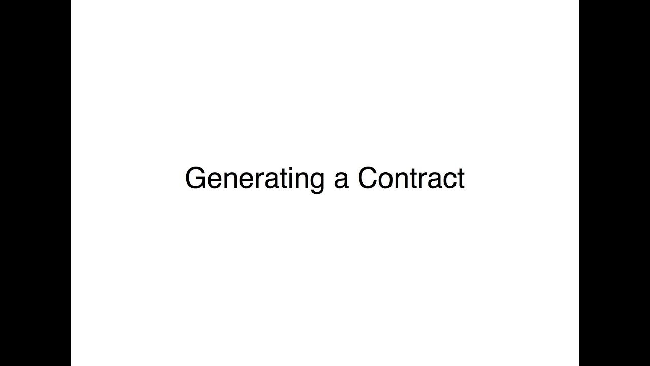 Generating a Contract - YouTube