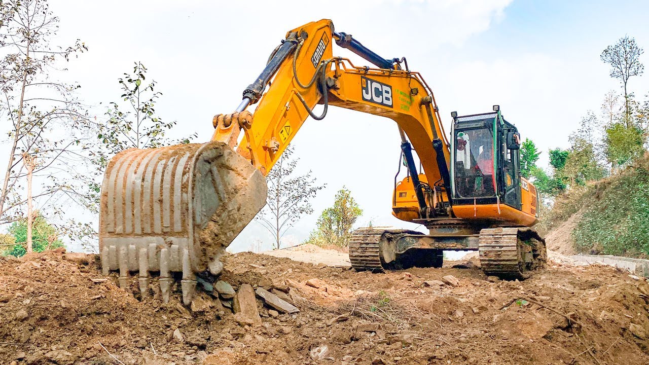 Excavator Road Construction, Loading Tractor, Building Road | Excavator ...