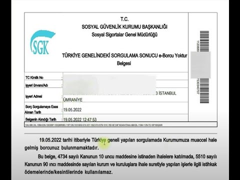 SGK'DAN İŞVEREN BORCU YOKTUR YAZISI ALINMASI İŞLEMİ VE E-SGK BORÇ SORGULAMA AKTİVASYON TALEBİ