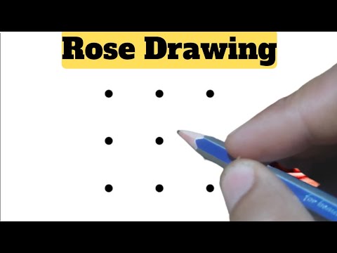 ROSE Drawing Easy 🌹| How to Draw a Rose step by step | Dots rose ...