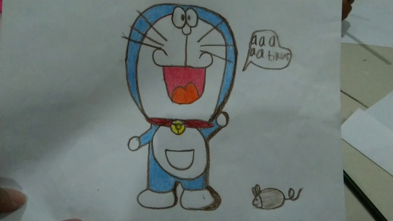 My cute Doraemon, my sister teaching me how to draw an anime - YouTube