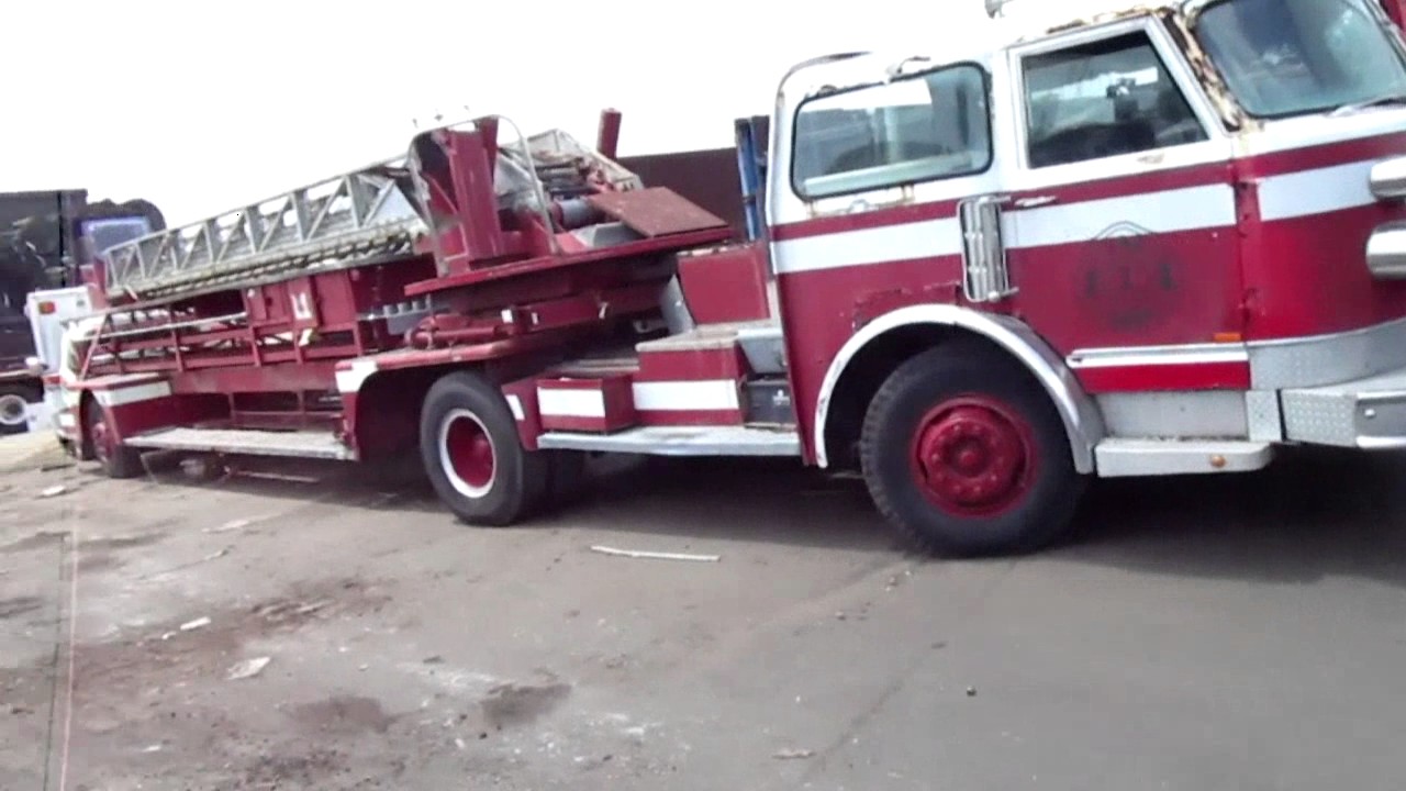 Scrap yard Tour Fire truck American la france! UPS trucks! - YouTube