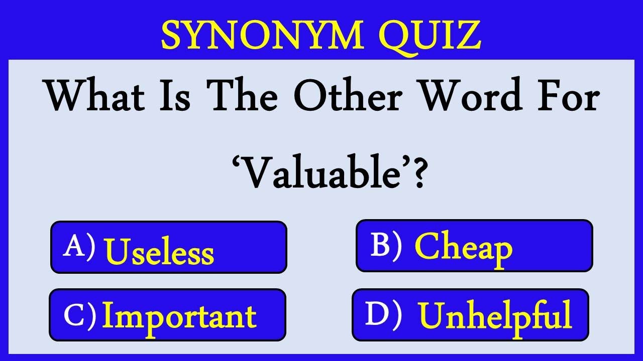 Synonyms Quiz 28: Can You Get A Perfect Score? - YouTube