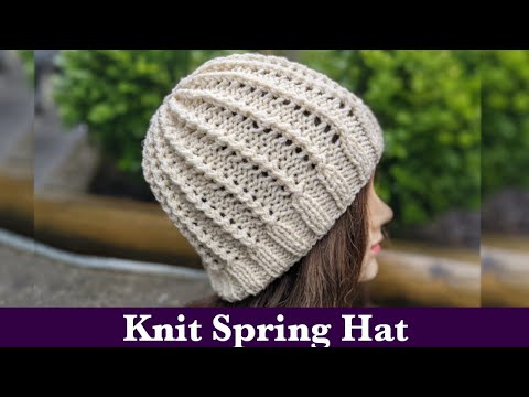 Knit Spring Hat for Beginners with Straight Needles || Knit Spring ...