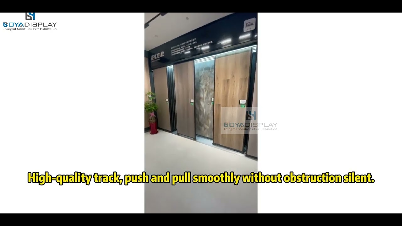 Wooden floor push display stand - YouTube