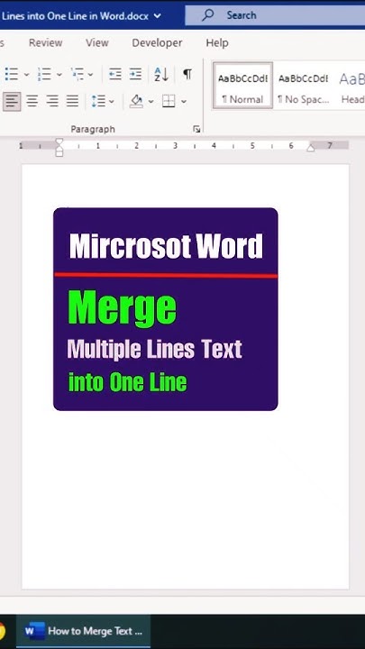 How to Merge Text in Multiple Lines into One Line in Word #shorts #msword - YouTube