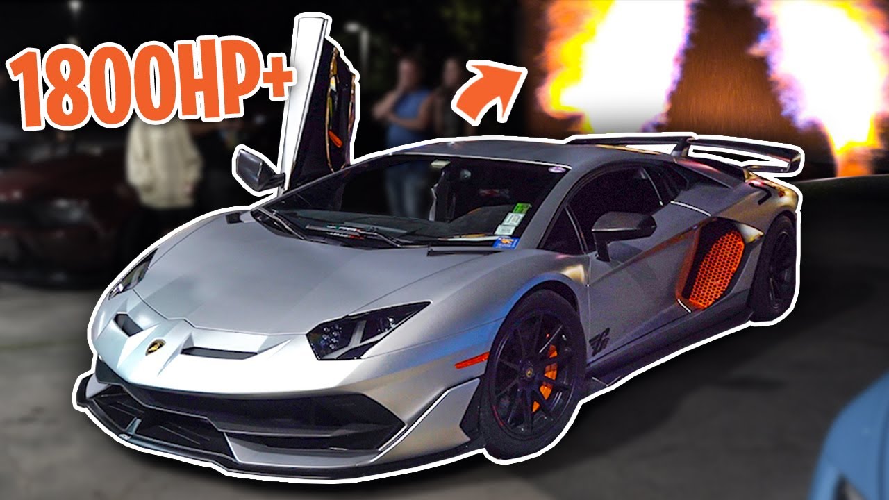 1800HP+ Gintani Twin Turbo SVJ STREET PULLS!! *HUGE FLAMES* - YouTube