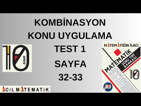ACİL YAYINLARI 10. SINIF MATEMATİĞİN İLACI SORU TİPİ BANKASI (Kombinasyon Konu Uygulama Test 1)