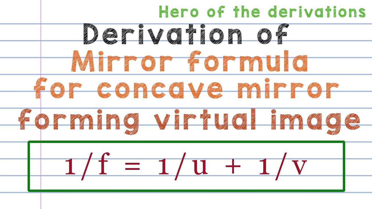 Derivation of mirror formula for a concave mirror forming virtual image ...