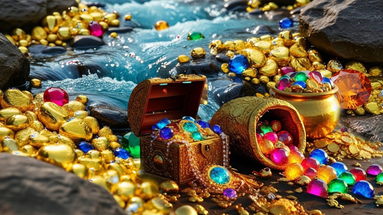 Find rare gold and crystals at the waterfall - Treasure Adventure - YouTube