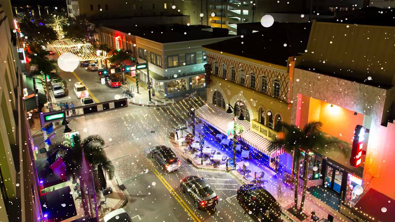 Holiday Hyperlapse in #DowntownWPB from Roxy's Rooftop - YouTube