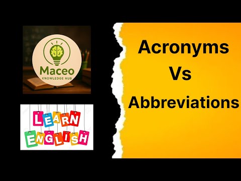 ACRONYMS Vs ABBREVIATIONS// EXPLANATION with examples