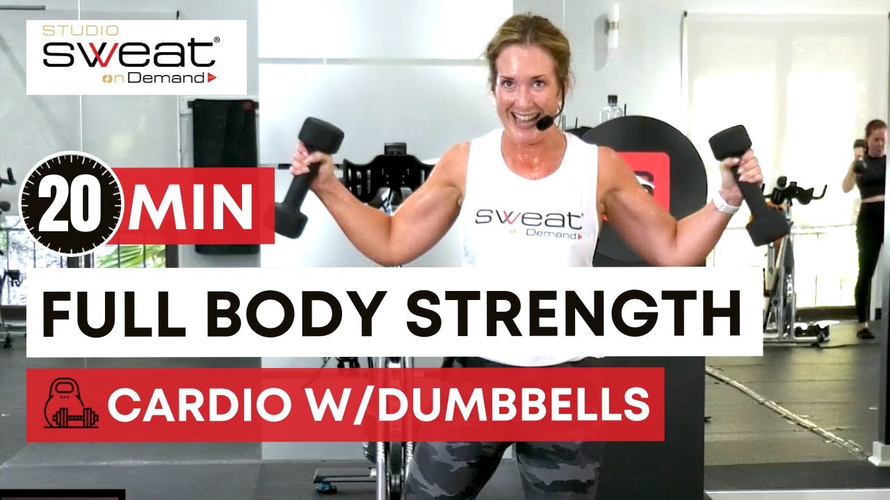 20-Minute Full Body Cardio Workout w/ Dumbbells | Burn Fat & Tone ...
