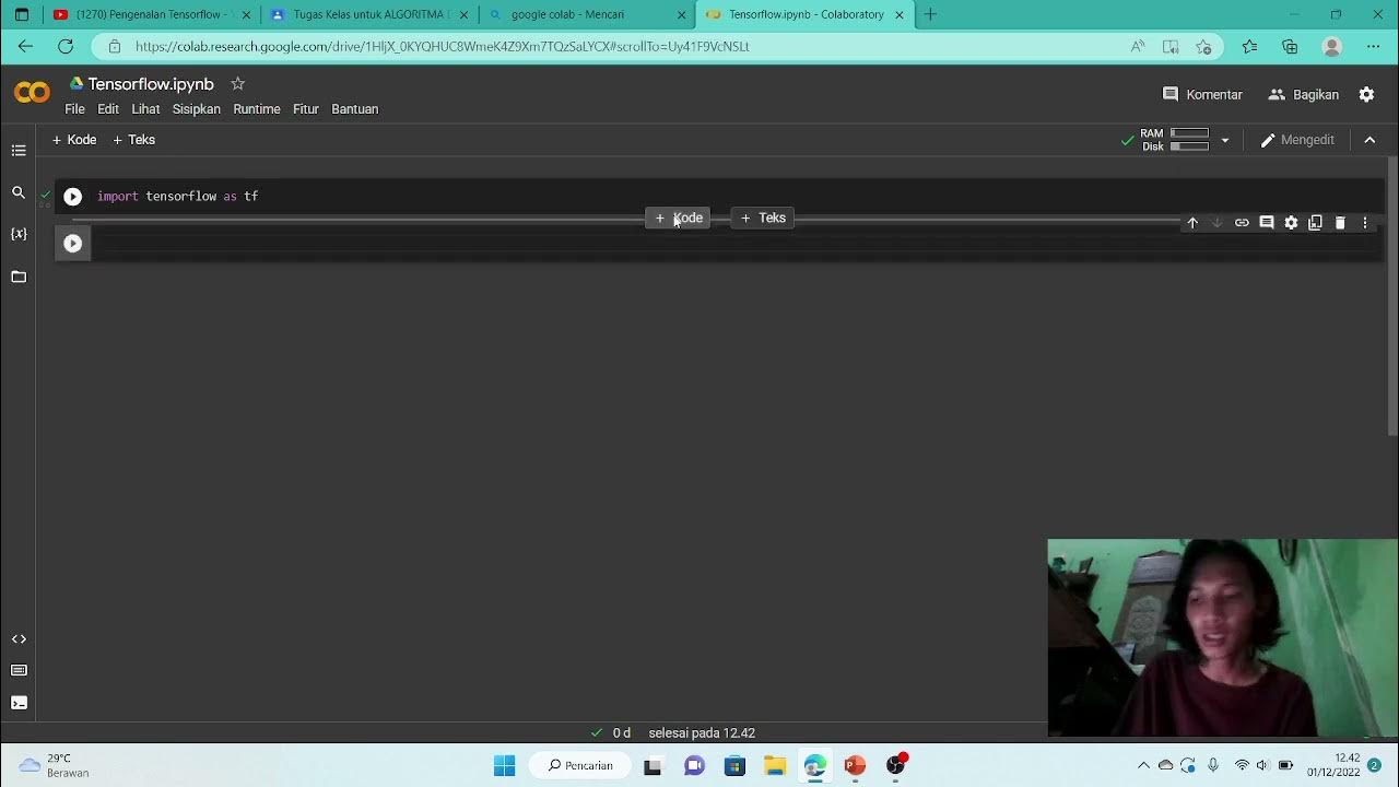Pengenalan Tensorflow dan penjelasan penggunaan google colab - YouTube
