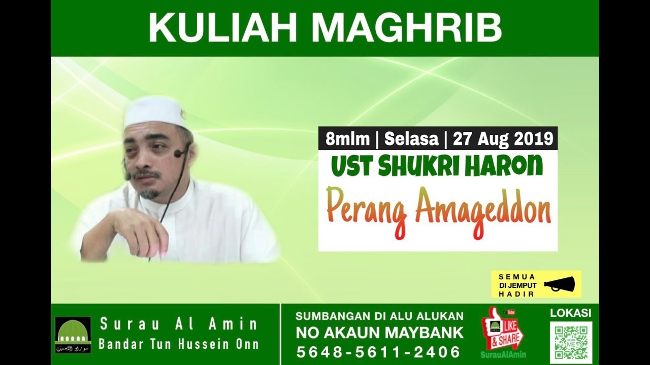 Tiupan Sangka kala - Ust Shukri Haron - YouTube