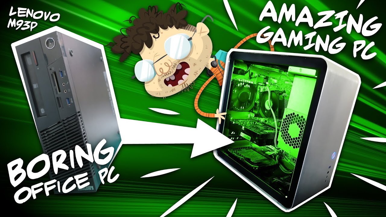 Old office PC becomes GAMING PC! (Lenovo M93p case swap) - YouTube