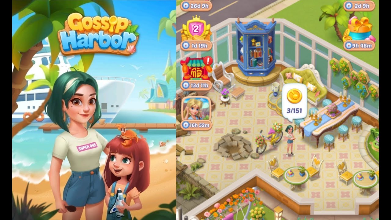 Gossip Harbor : Merge Game /🍰☕️ Day 40 Level 46-47 Part 40🥖🍞 - YouTube