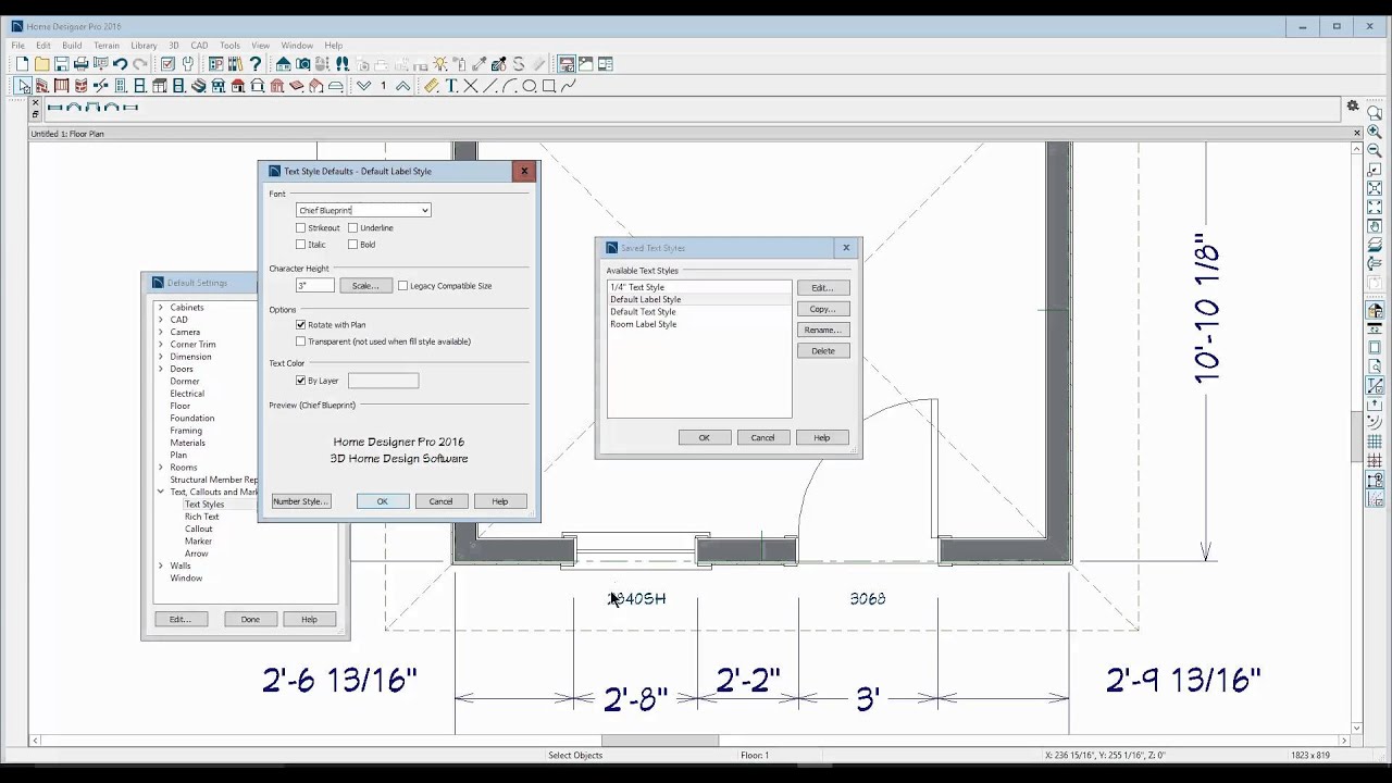 How to control Window and Door label size in HD Pro - YouTube