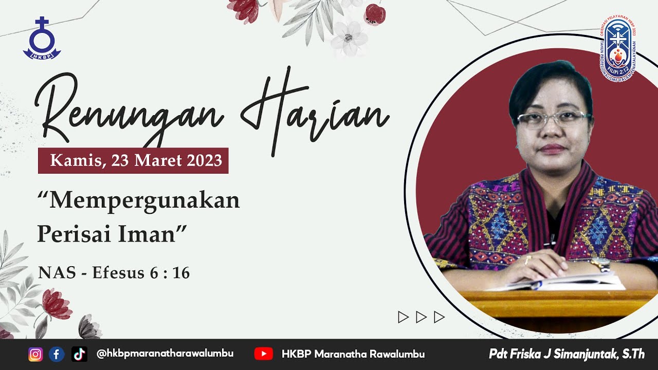 Renungan Harian Kamis, 23 Maret 2023 | Mempergunakan Perisai Iman - YouTube