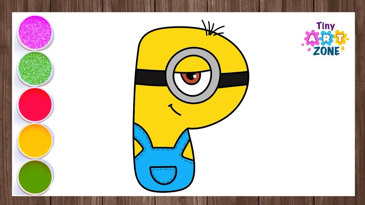 Minion Alphabet | Alphabet P Drawing | Minion Drawing & Colouring easy ...