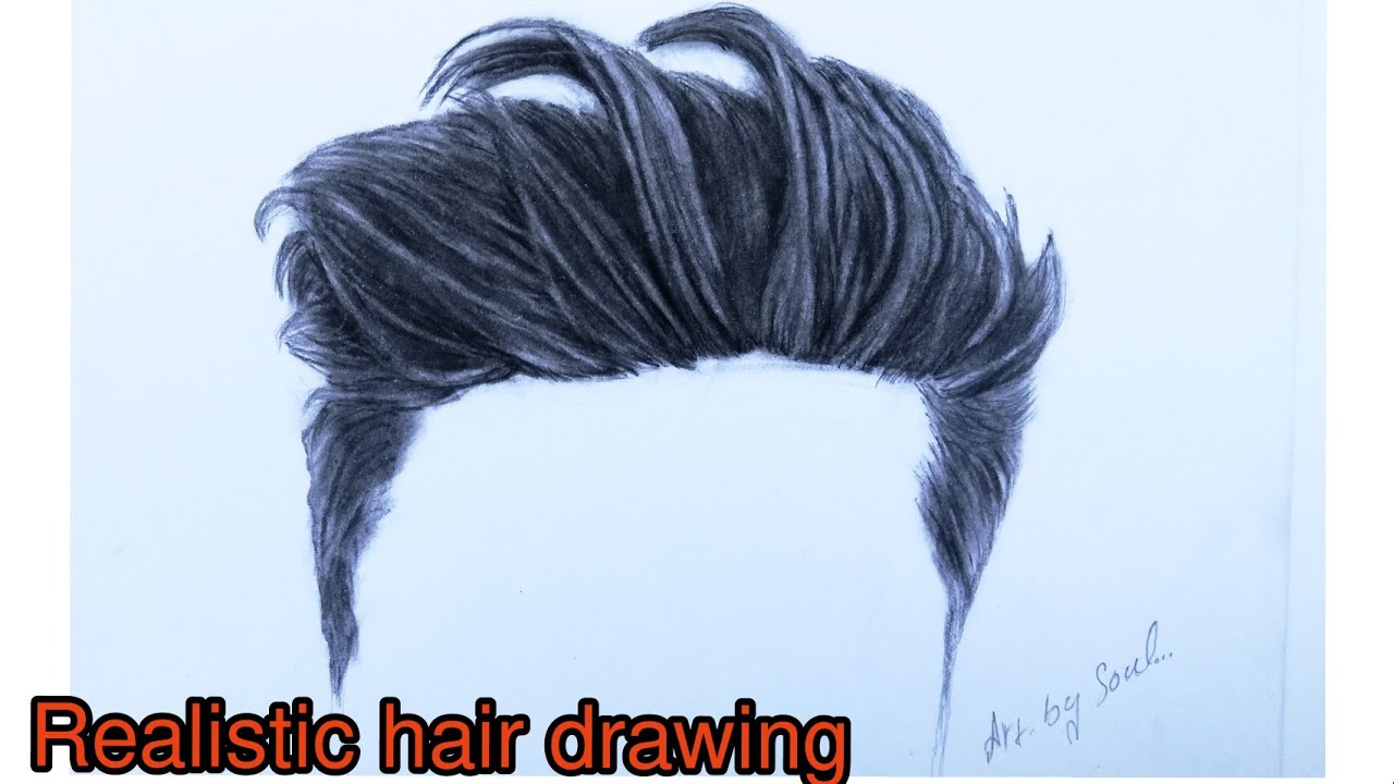 How to draw hair | realistic hair drawing step by step - YouTube