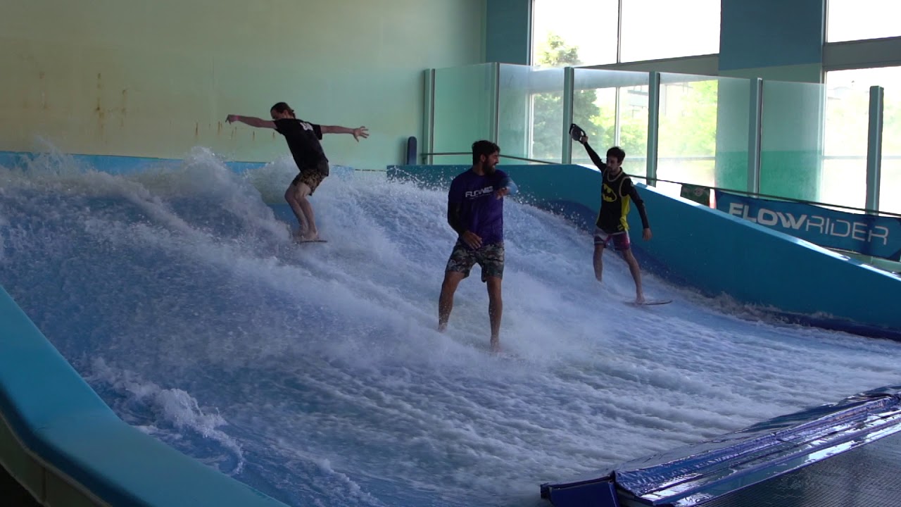 Pro's party wave on the FlowRider at Provo Beach Utah 2018 FLOW Tour ...