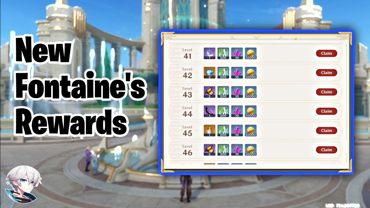 NEW Fountain Lucine Rewards from 40 to 50 Levels - Genshin Impact # ...