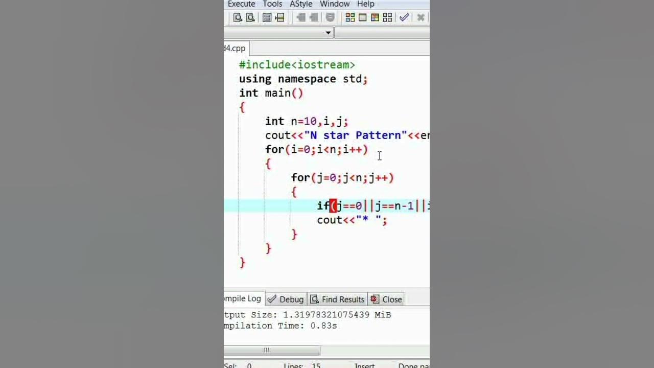 N Star 🌟 Pattern In Cpp Programming Cpp Pattern Coding Youtube