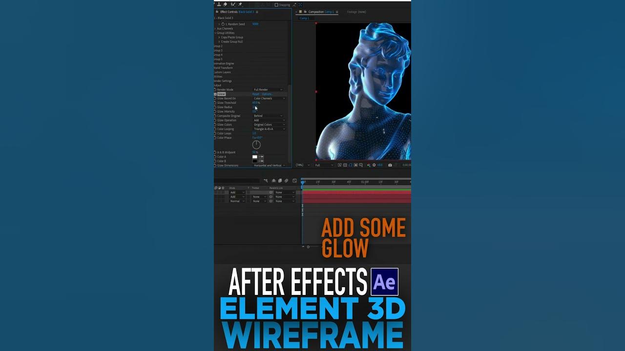 After Effects: 3D wireframe | Tutorial, fast & easy! #3dobjects #shorts - YouTube