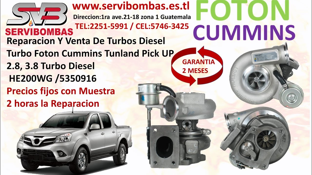 Turbos Foton Cummins tunland pick up ISF 2.8, 3.8 HE200WG / 5350916 ...