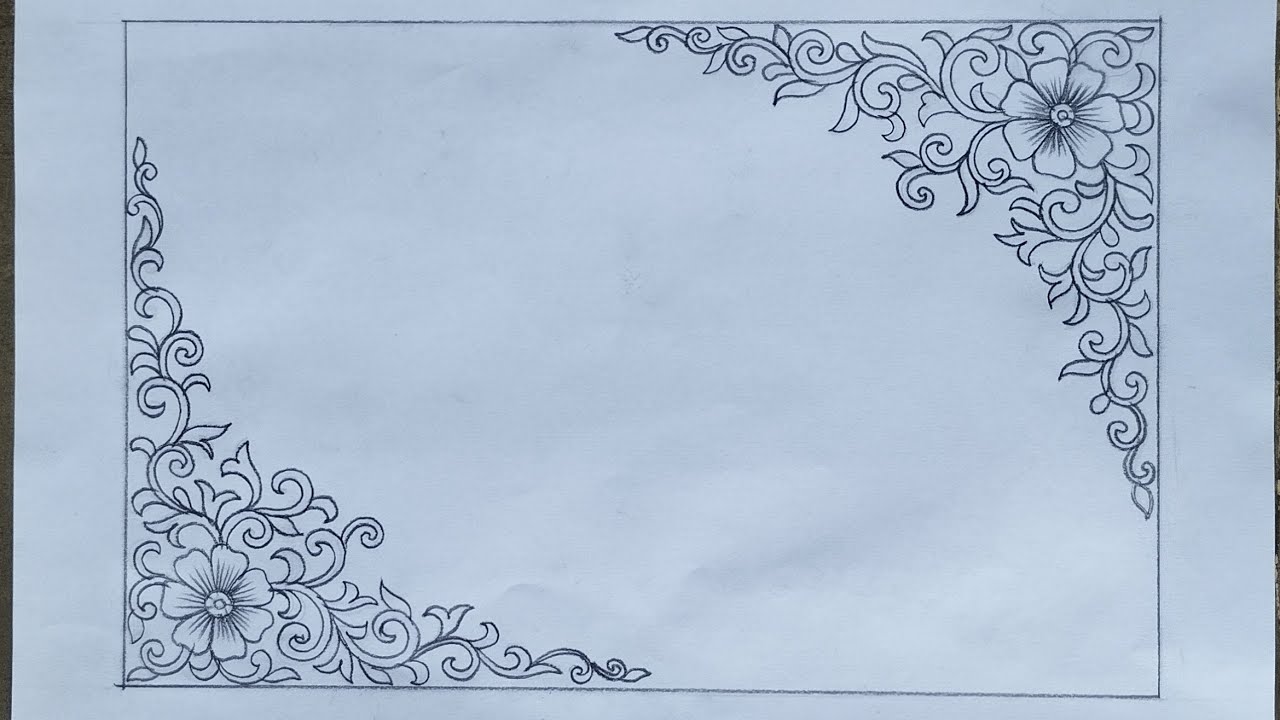 Corner Design On Paper, Easy Design, Project Work, Design for Front ...