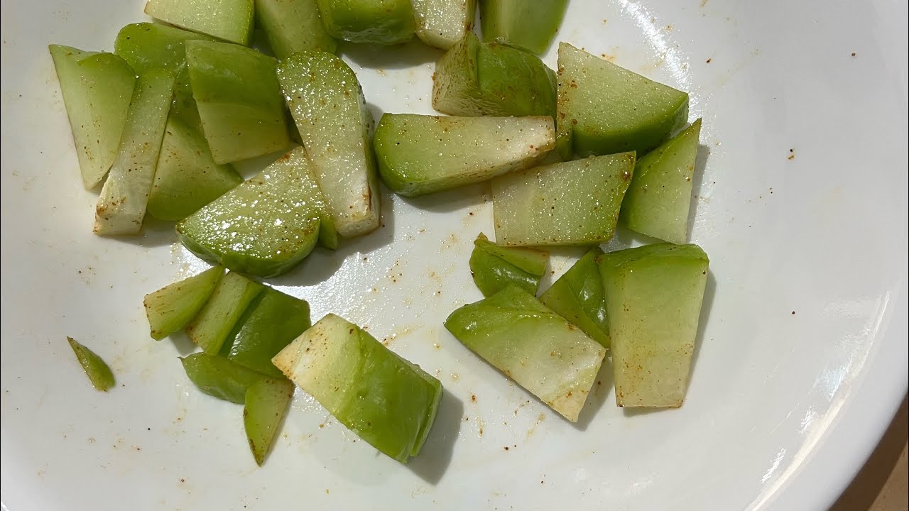 Raw Choko Vegetable with Chillipowder and Salt - Crunchy and Tasty ...