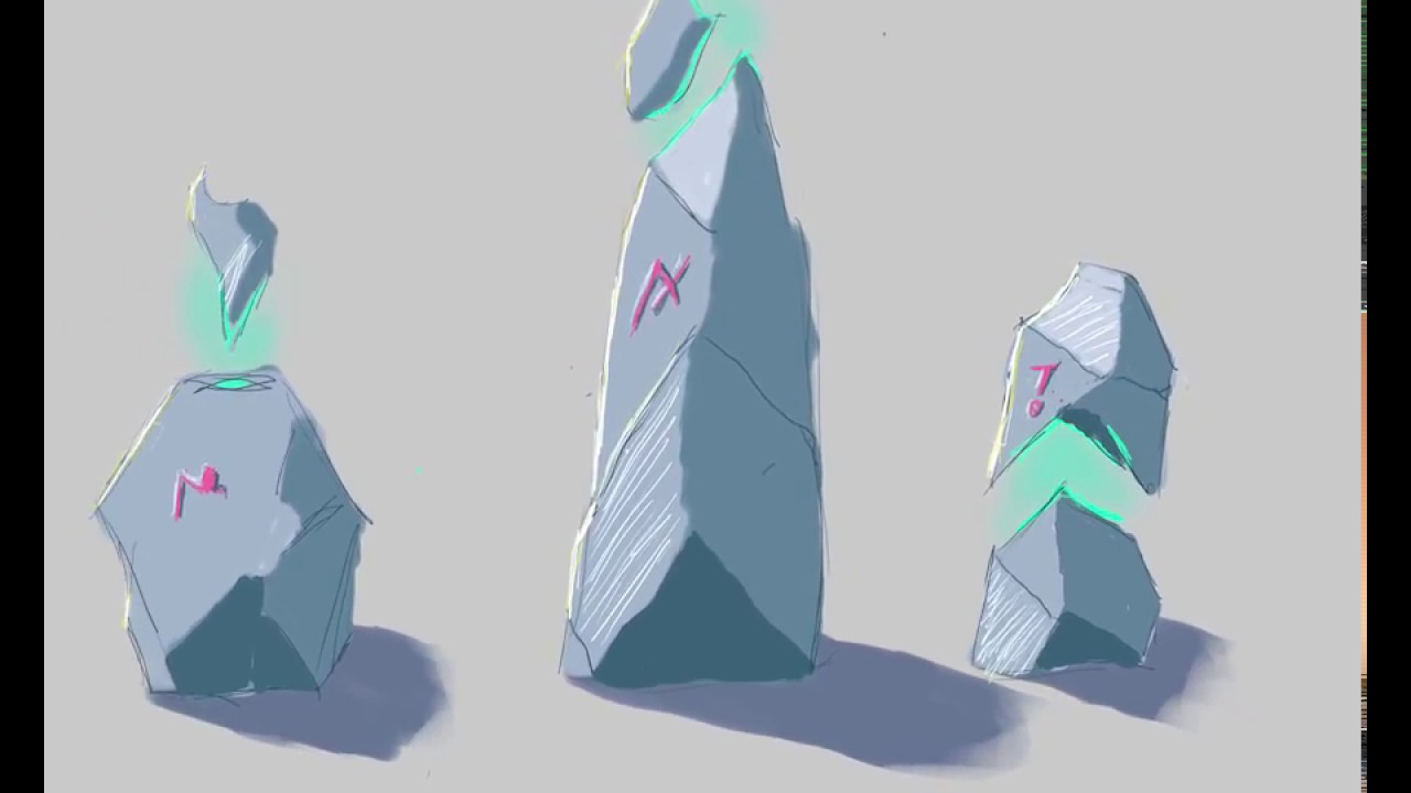 como dibujar rocas para entorno - concept art - YouTube