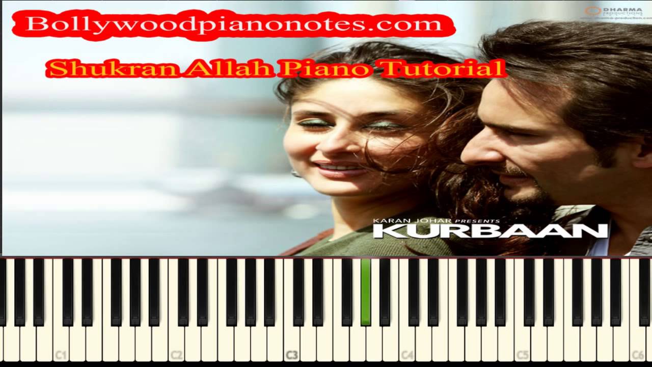 Kurbaan Shukran Allah Piano Tutorial - YouTube
