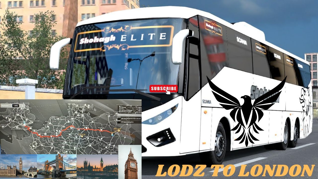 Lodz To London Road Trip by Road with Scania elite Bus ETS2 - YouTube