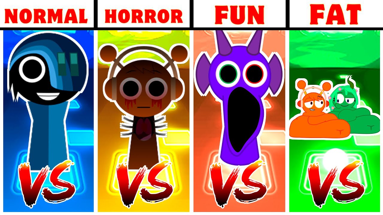 INCREDIBOX SPRUNKI NORMAL VS HORROR VS FAT VS FUN TILES HOP in ...