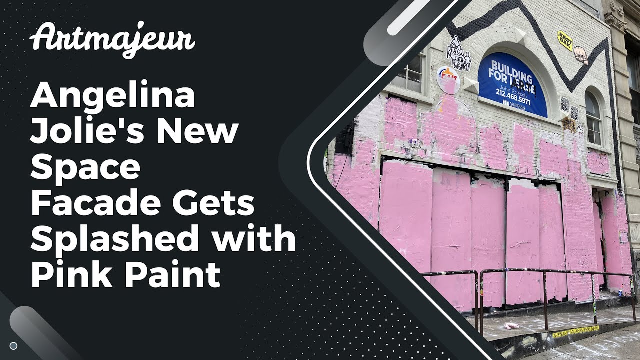 Angelina Jolie's New Space Facade Gets Splashed with Pink Paint - YouTube
