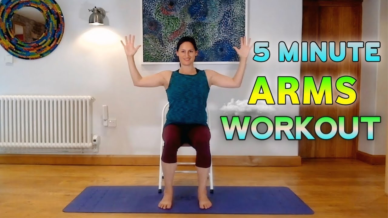 The Best 5 Minute Chair Exercises for ARMS 💪 || seated arms workout - YouTube